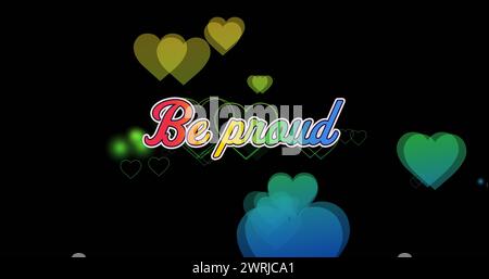 Image of be proud text and rainbow background Stock Photo - Alamy