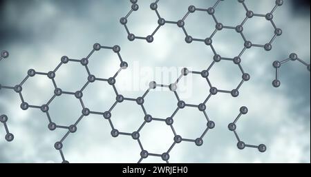 Image of 3d micro of molecules on green background Stock Photo - Alamy