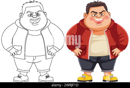 Two stages of a cartoon character illustration Stock Vector Image & Art ...