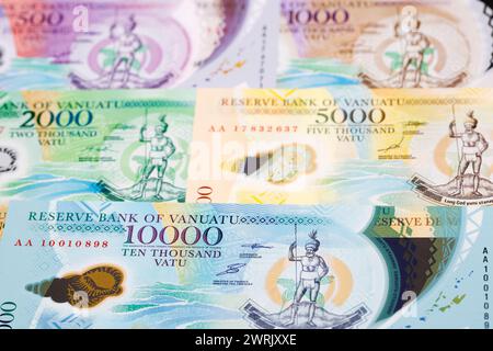 Vanuatu money - vatu a business background Stock Photo - Alamy