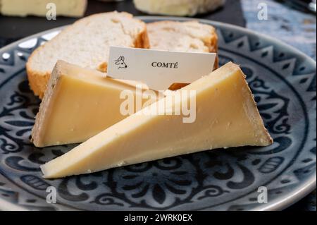 French cheese Comte, three varieties 1 year matured Prestige, fruity ...