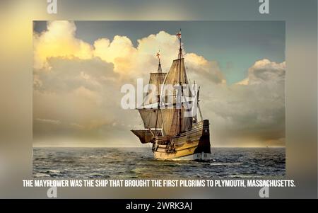The Mayflower, the ship that brought the first Pilgrims to Plymouth ...