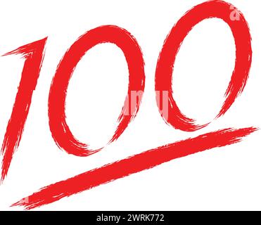 100% percent emoji. One hundred percent sign. Vector Stock Vector Image ...