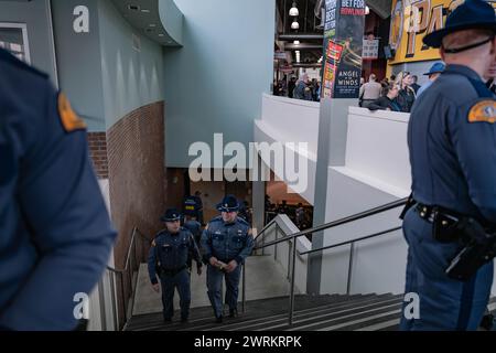 Fellow troopers attend the memorial ceremony of Washington State Patrol ...