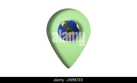 Earth Globe with in GPS location icon Stock Photo - Alamy