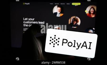 Mobile phone with logo of conversational artificial intelligence ...