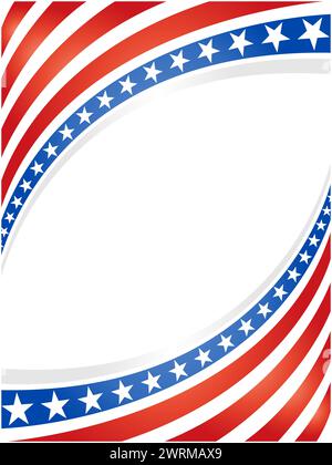 Abstract American flag symbols corner frame border with an empty space ...