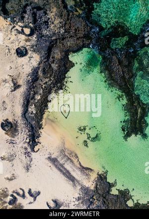 Aerial photograph, A heart shape on the golf course Sauerland Neheim ...