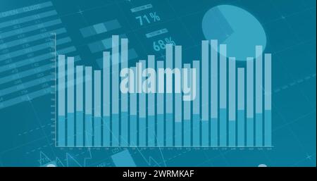 Image of graphs and financial data on green background Stock Photo - Alamy