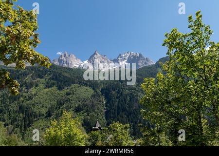 The Aiguilles of Chamonix ("Chamonix Needles"), a group of rocky ridges ...