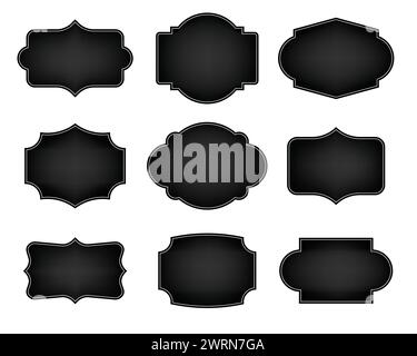 Set of monochrome labels with luxury design including monograms and ...