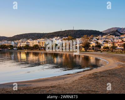 Rethymnon Beach at sunrise, City of Rethymno, Rethymno Region, Crete ...