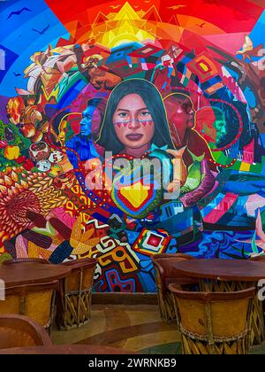Mural of Seri woman and Comcaac indigenous community on the walls of ...