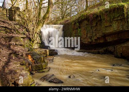 Waterfall at Plunge Mill, Edenfield, Lancashire Stock Photo - Alamy