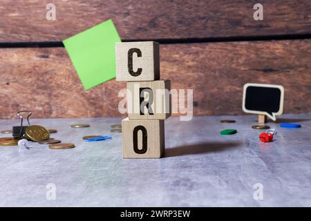 Concept of CRO - Conversion Rate Optimisation write on sticky notes ...