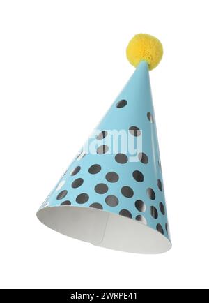 One blue party hat isolated on white Stock Photo - Alamy