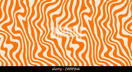 Seamless pattern with stripes. Wavy psychedelic lines. Vector illustration background. Texture ...