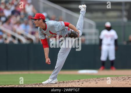 Minnesota Twins relief pitcher Louis Varland (37) walks from the mound ...