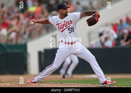 Minnesota Twins pitcher Jhoan Duran delivers in the third inning of a ...