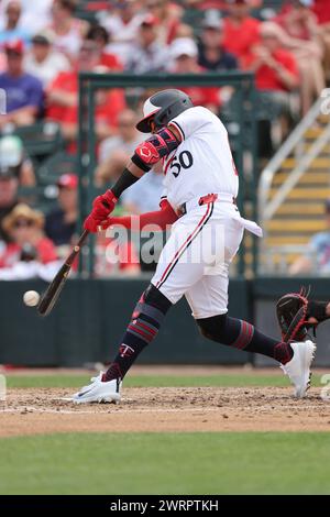 Minnesota Twins second baseman Willi Castro (50) throws to first base ...