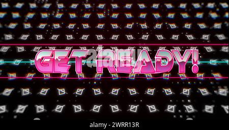 Image of get ready over black background with moving squares Stock ...