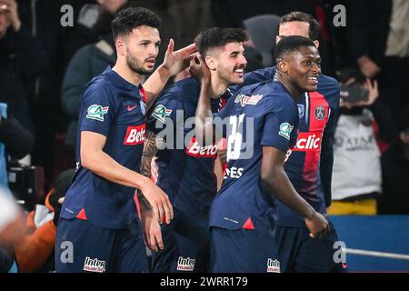 Lucas BERALDO of PSG celebrate his goal with Goncalo RAMOS of PSG ...