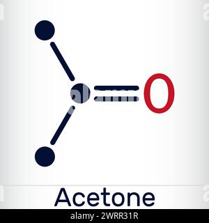 Acetone ketone molecule. It is organic solvent. Structural chemical ...