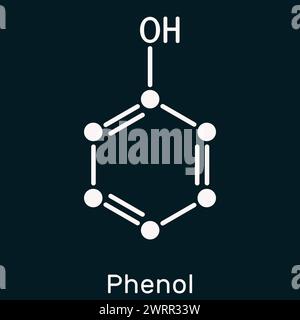 Phenol, carbolic acid molecule. Molecular model. 3D rendering ...