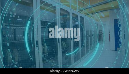 Image of digital interface over server room Stock Photo - Alamy