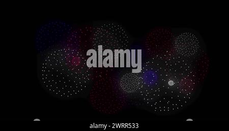 Image of moving shapes over black background Stock Photo - Alamy