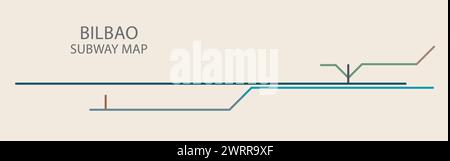 Map of the Bilbao metro, Subway, Template of city transportation scheme ...