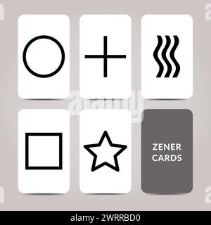 Zener Cards Deck - 5 Elements Vector Illustration 5 Colors - Tool ...