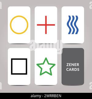 Zener Cards Deck - 5 Elements Vector Illustration - Tool Method for ...