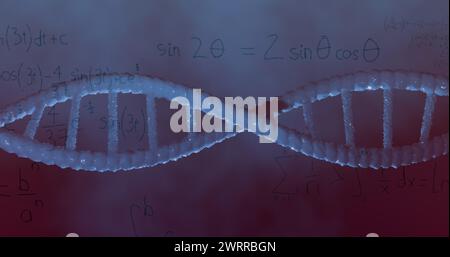 Image of r dna and math formulas on blue background Stock Photo - Alamy