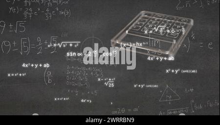 Image of mathematical equations on grey background Stock Photo - Alamy