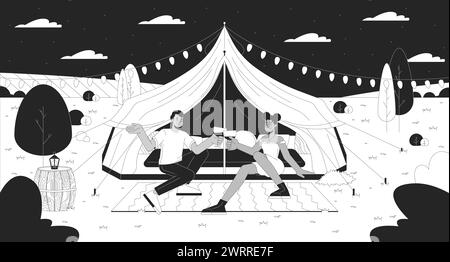 Romantic glamping people cartoon flat illustration Stock Vector Image ...