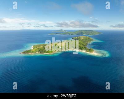 Aerial view of Logbon Island with blue sea. Romblon, Philippines Stock ...