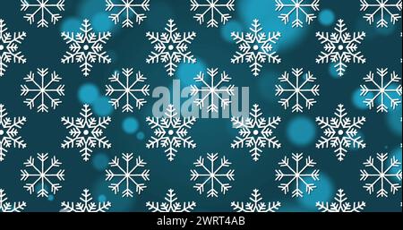 Seamless pattern with snowflakes on blue background for packaging and ...