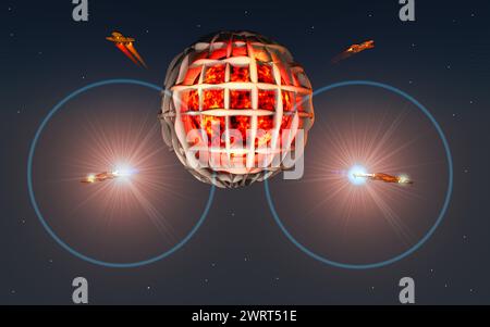 alien mega structure, Dyson sphere around a distant star in front of ...