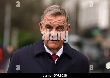 RTE presenter Bryan Dobson arrives for a service at Mansion House in ...