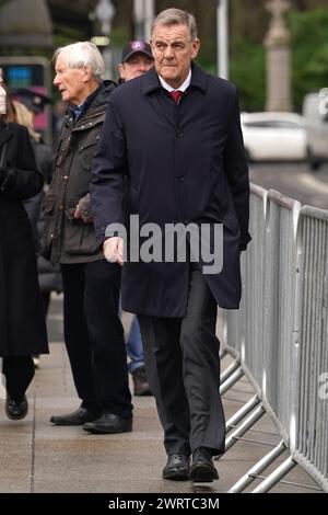 RTE presenter Bryan Dobson arrives for a service at Mansion House in ...