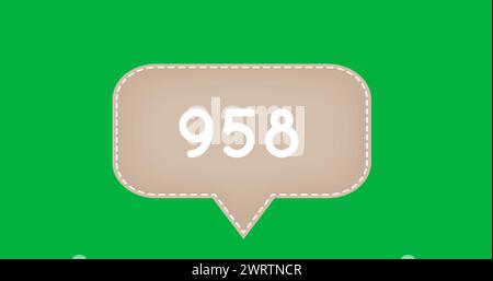 Image of counting numbers in a chat box on a green background 4k Stock ...