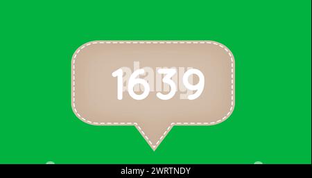 Image of counting numbers in a chat box on a green background 4k Stock ...