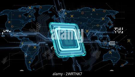 Image of online security padlock, markers and data processing over ...