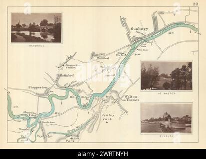 RIVER THAMES Weybridge Shepperton Halliford Walton Sunbury. TAUNT 1887 ...