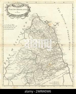 This vintage map of Northumberland is engraved from the original ...