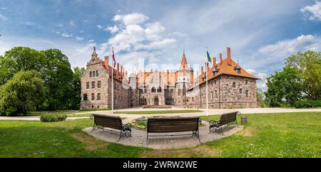 Castle in city Cesvaine, Latvia. Old Medieval castle 14th century ...