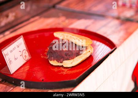 Traditional Japanese sweet stuffed azuki bean paste or anko at a Kyoto ...