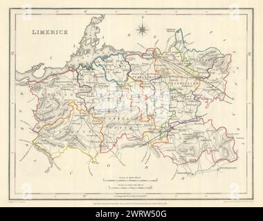 COUNTY LIMERICK antique map for LEWIS by DOWER & CREIGHTON. Ireland ...