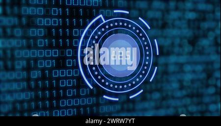 Image of scope scanning and numbers processing over world map Stock ...